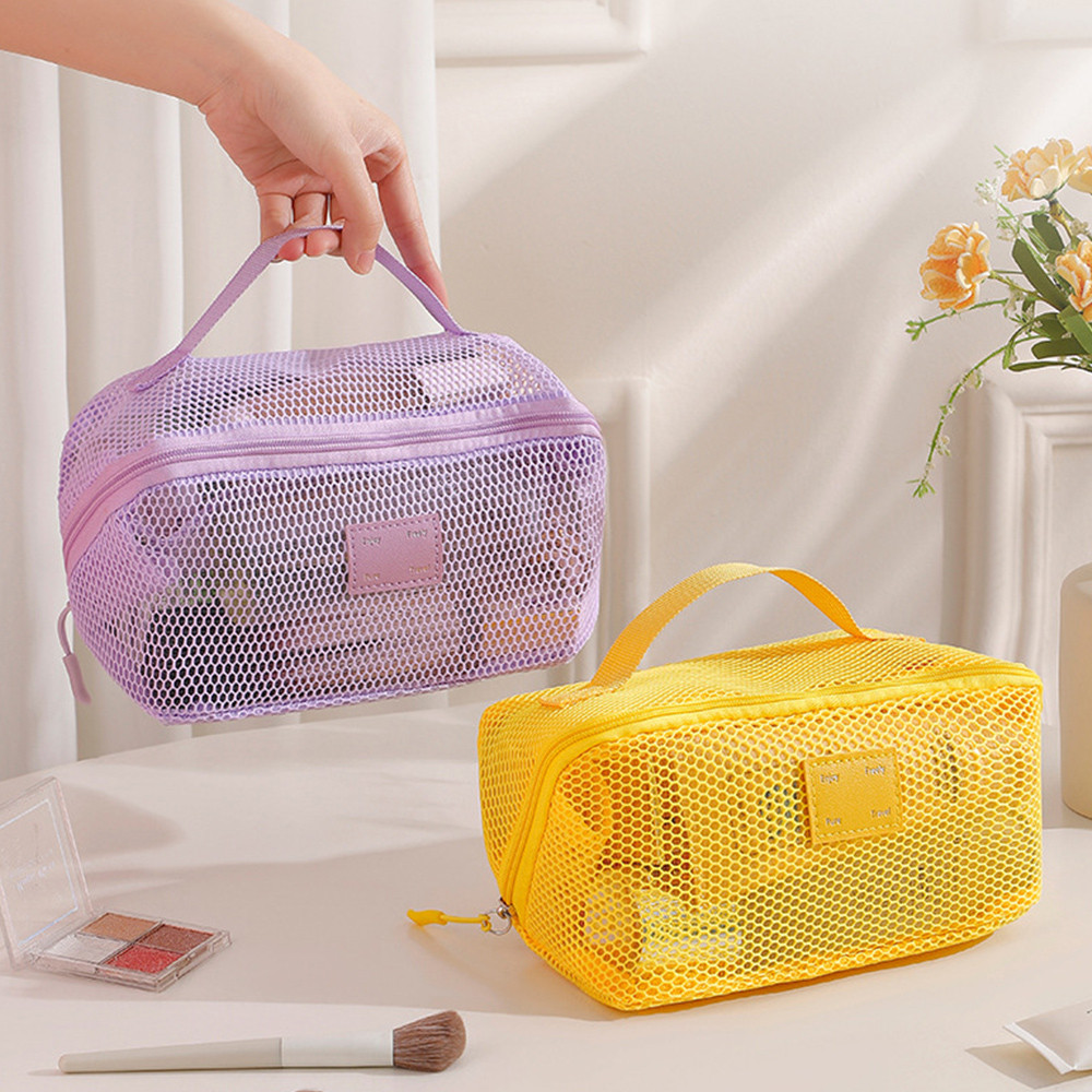 Cosmetic Makeup Toiletry Kit Pouch Organizer Hand-held Mesh Large ...