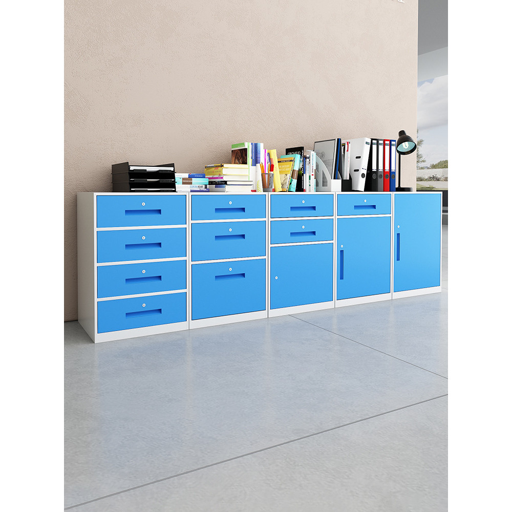 Office Desk Iron Locker Drawer with Lock Movable Cabinet Steel Locker ...