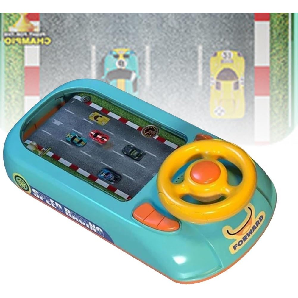 Racing Game for Toddlers, Car Racing Adventure Toy with Steering Wheel ...