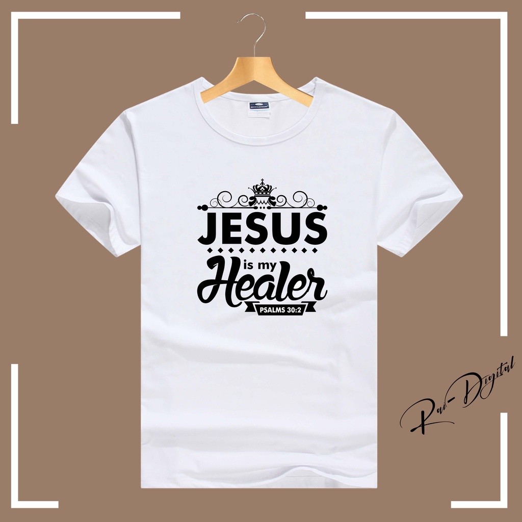 Jesus Is My Healer Bible Verse Graphic Tee Shirt Design For Men and ...