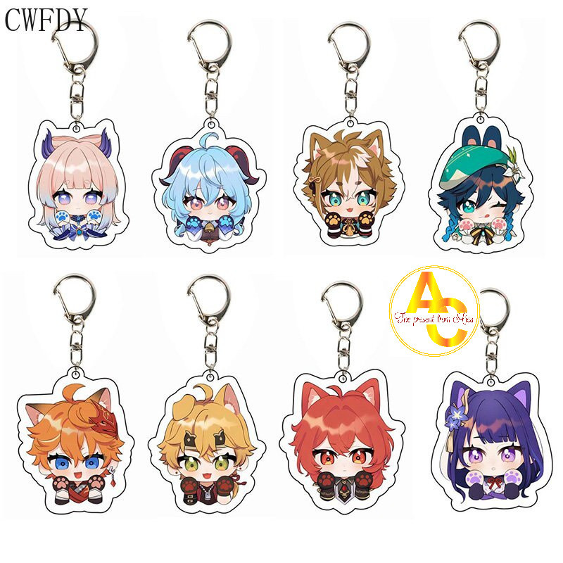 Game Genshin Impact Chibi Keychain Xiao Tartaglia Zhongli Ganyu Hutao ...
