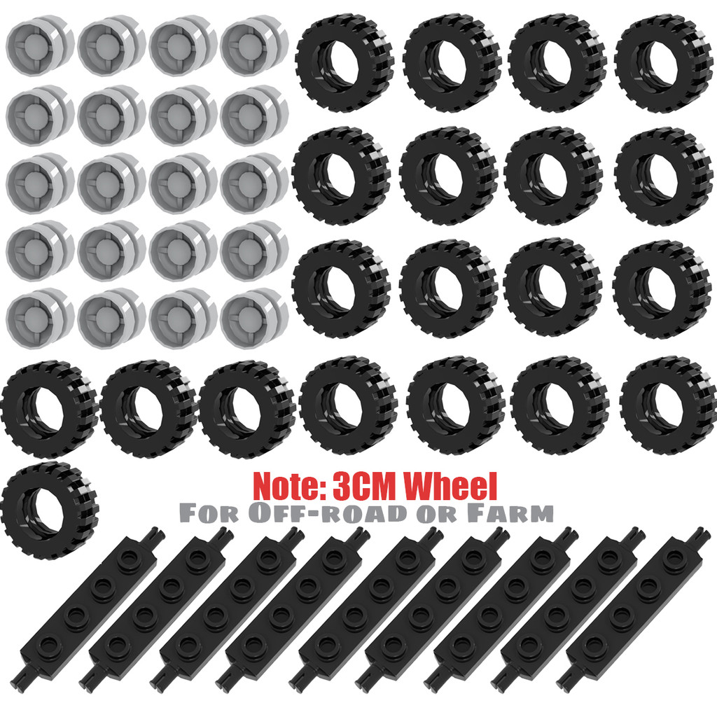 City MOC Wheel Set Car Tire Vehicle Building Block Toy Kid Collection ...