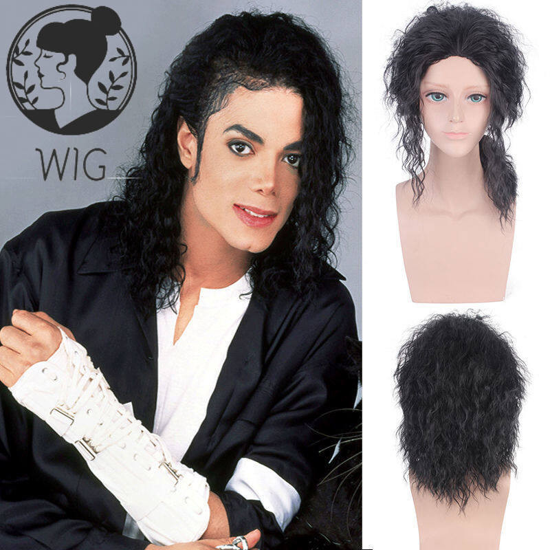 Quick delivery Michael Jackson wig male king MJ fashion black student ...