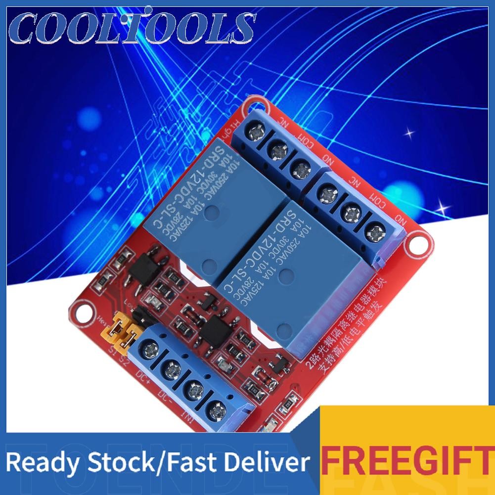 Cooltools 2 Channel 5V 12V 24V Relay Module with Optocoupler Isolation ...