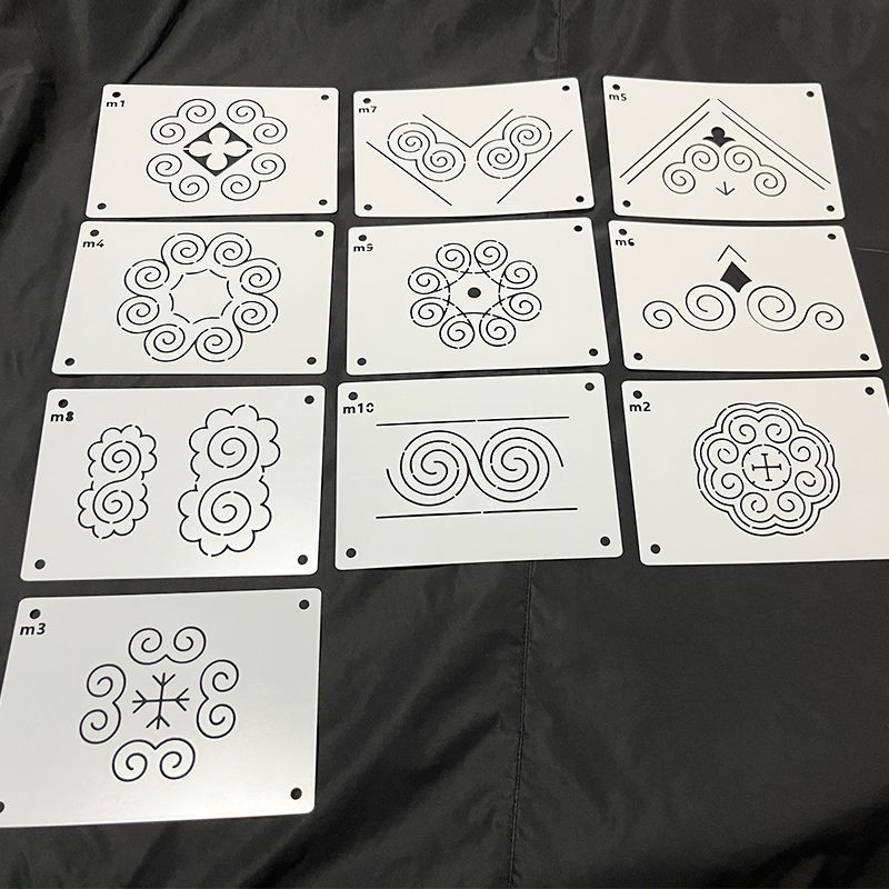 Yixi Sashiko Embroidery Hollow Template Ruler Miaozu Clothing Fabric ...
