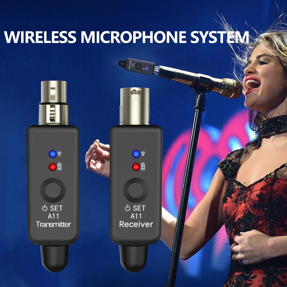 Wireless Microphone Transmitter Receiver 2.4Ghz XLR Microphone Wireless ...