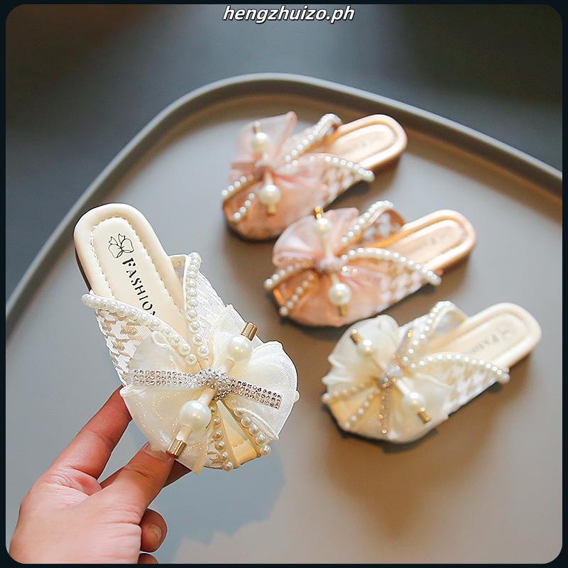 Girls Summer Slippers Mesh Lace Kids Pinrcess Beach Slippers Children ...