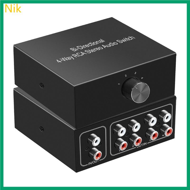 Niki 4-Way Stereo L R Sound Channel Bi-Directional Switcher 1 in 4 Out ...