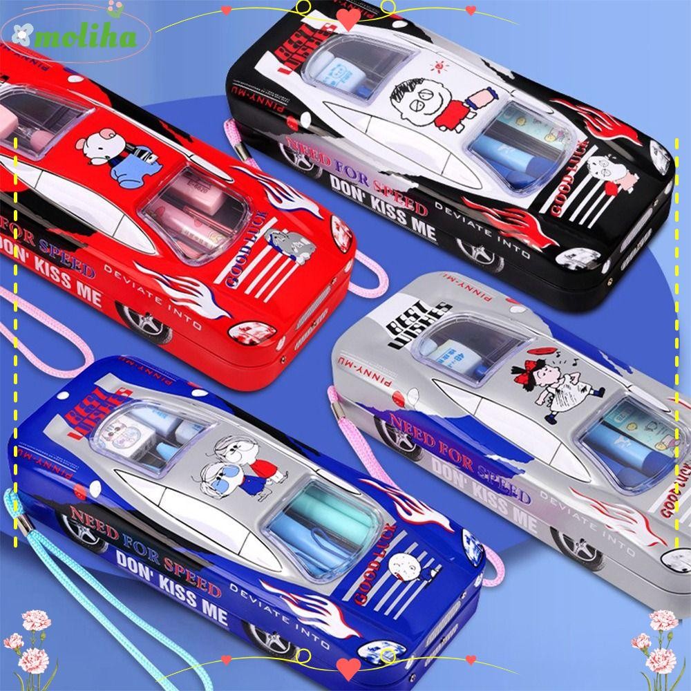 MOLIHA Pencil , Metal Car Shape Pen Bag, Cartoon With Lock Large ...