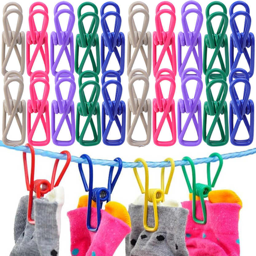 Multipurpose Clothes Drying Pins / Colorful Metal Sealing Clamps / Food ...