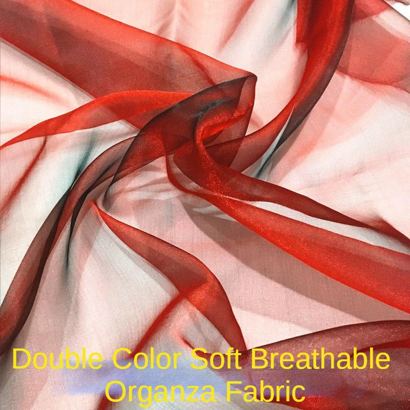 Two Tone Crystal Sheer Organza Fabric, See Through Gradient Voile ...