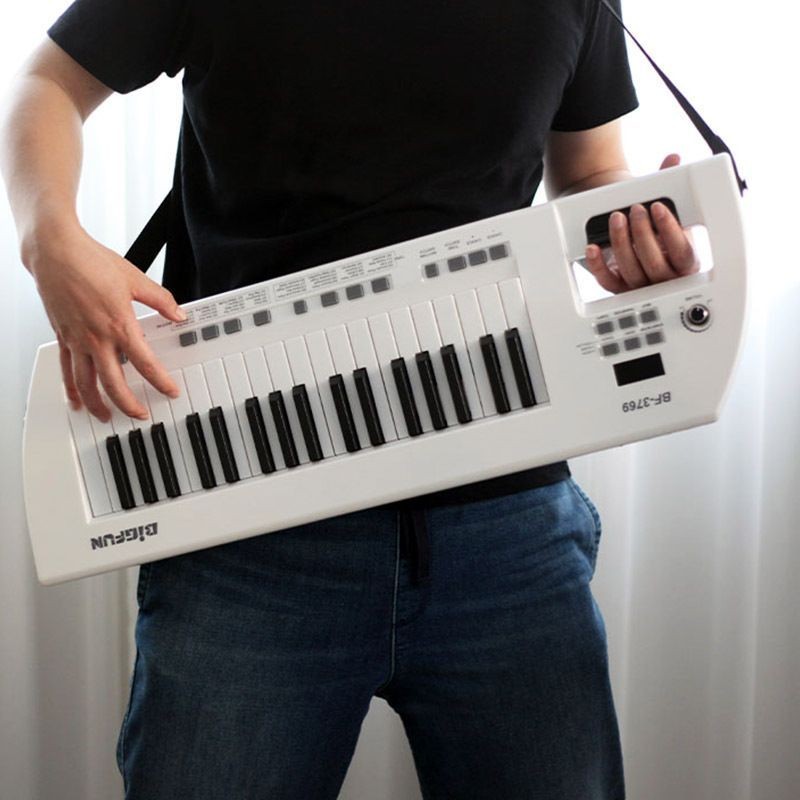 Love Listen Portable 37-Key Button Guitar Shoulder Electronic Keyboard ...