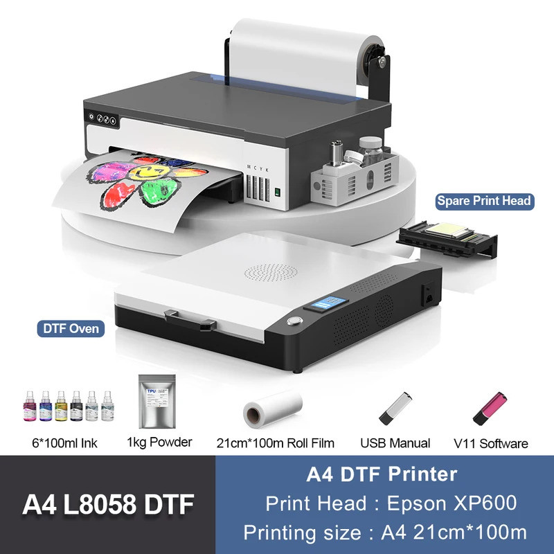 A4 DTF Printer with Epson XP600 Print Head Direct to Film DTF T-Shirt ...