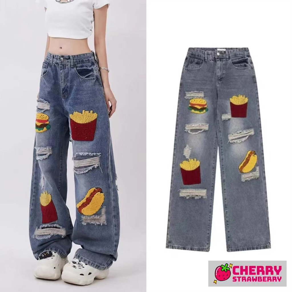 Comfy High Waist Straight Jeans | Shopee Philippines