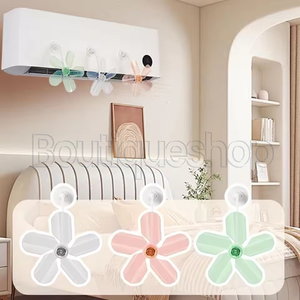 3Pcs Wall Mounted Conditioning Guide Fan - Windmill Shaped Anti Direct ...