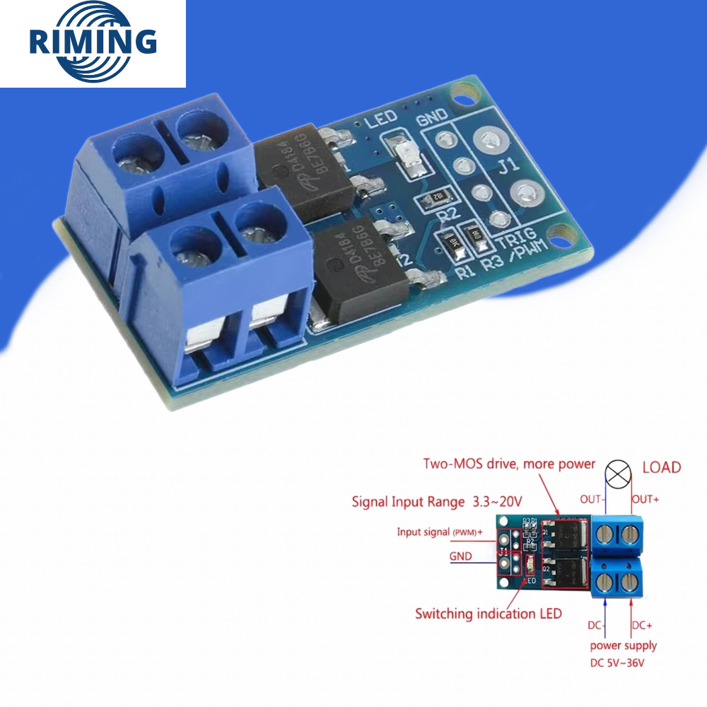 15A 400W MOS FET Trigger Switch Drive Module DC 5V-36V PWM Regulator ...