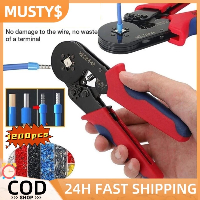 Crimping Tool Wire Stripper Crimp Connector Wire Crimper 0.25-10mm HCS8 ...