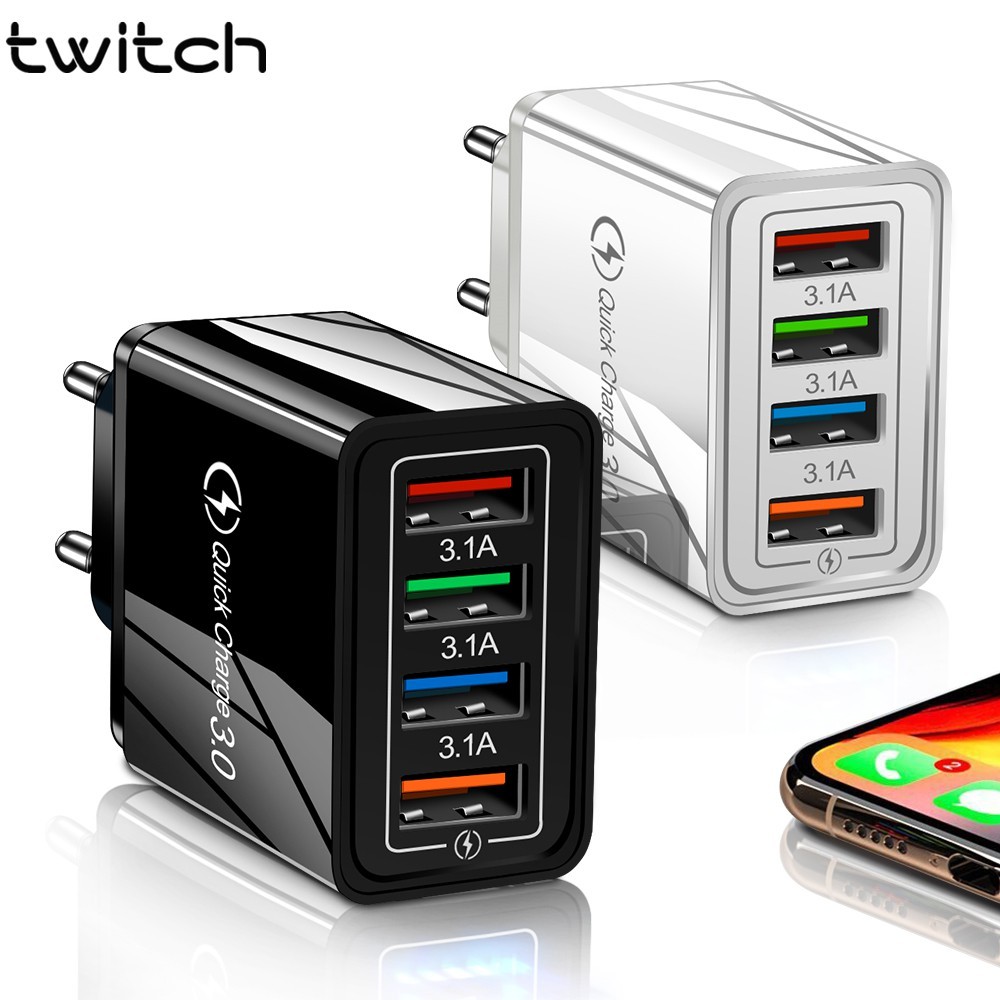 Twitch 4-Port USB 3.0 Fast Charger with Optional EU / US Plug | Shopee ...