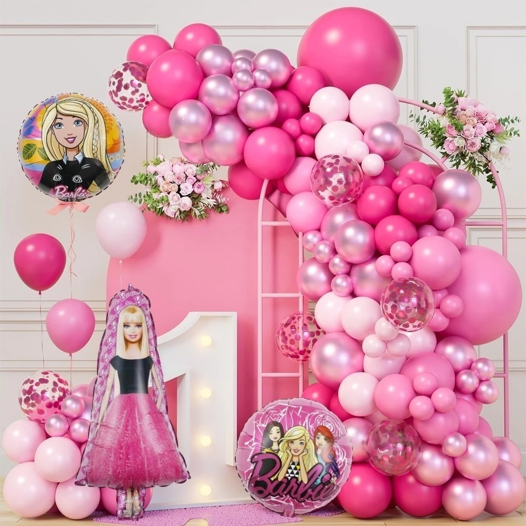Barbie Theme Balloon Garland Arch Kit Pink Latex Ball Girl Princess ...
