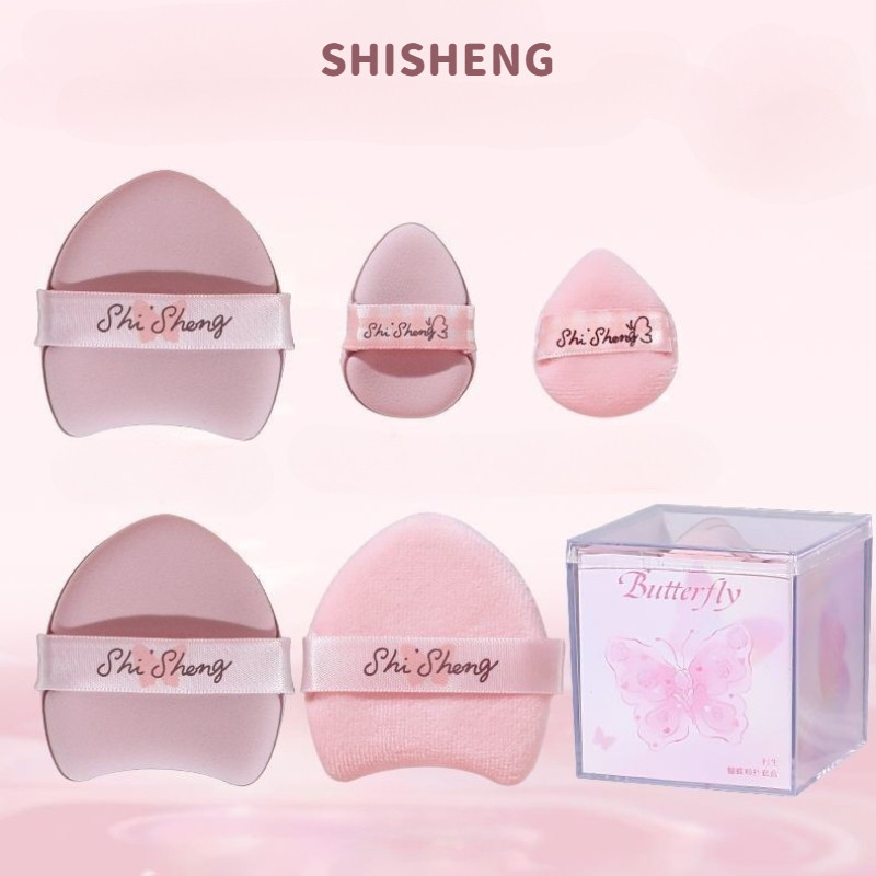 SHISHENG Powder Puff Set Butterfly Marshmallow Powder Puff Combination ...