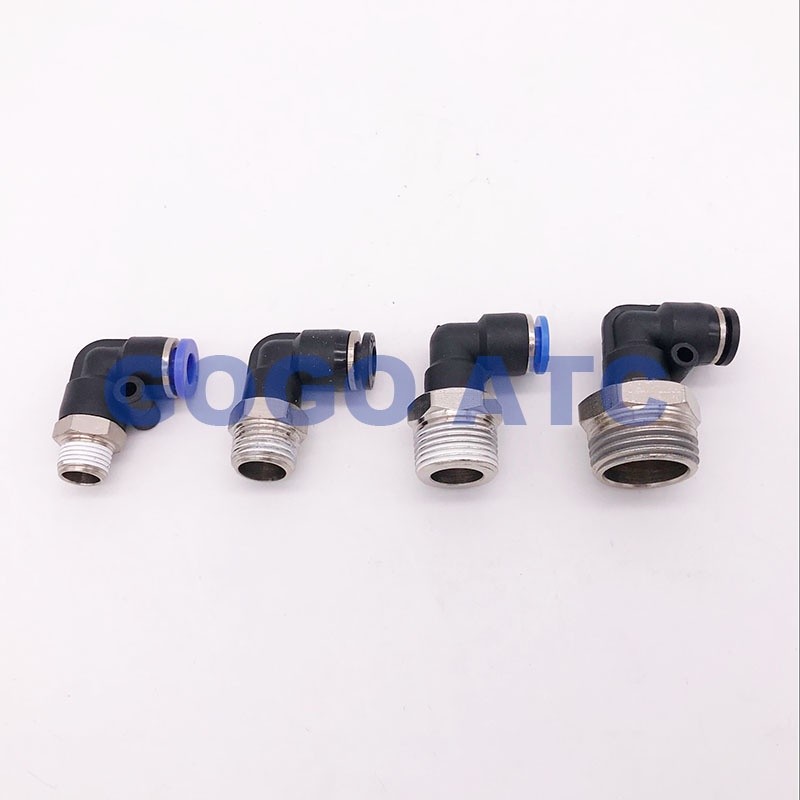 New L type pneumatic push in fitting 1/8 1/4 3/8 1/2 BSP NPT thread ...