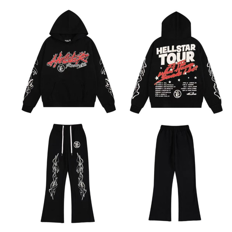 Hot Sale Ready Stock Black Hip Hop Hellstar Hellstar Hoodie High Street ...