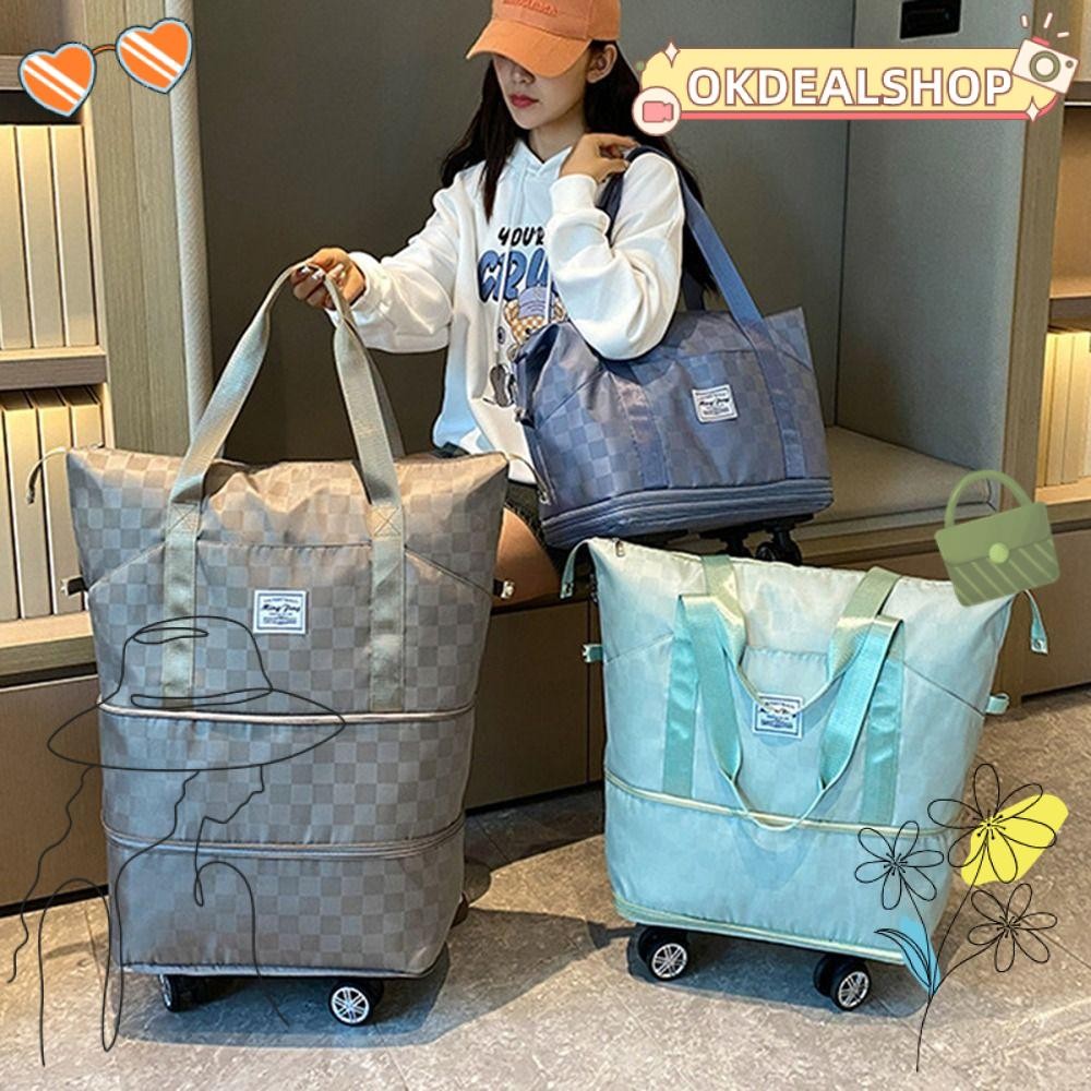 DEALSHOP Rolling Duffle Bag with Wheels, with Wheels Foldable ...