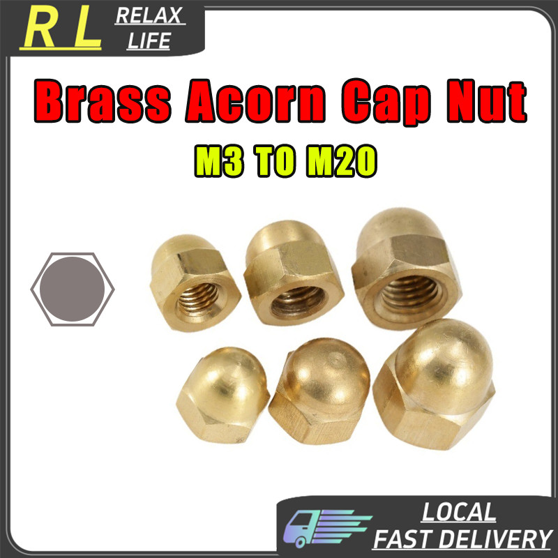 RL Brass Acorn Cap Nut Cap Copper Nuts Stainless Steel M3 M4 M5 M6 M8 ...