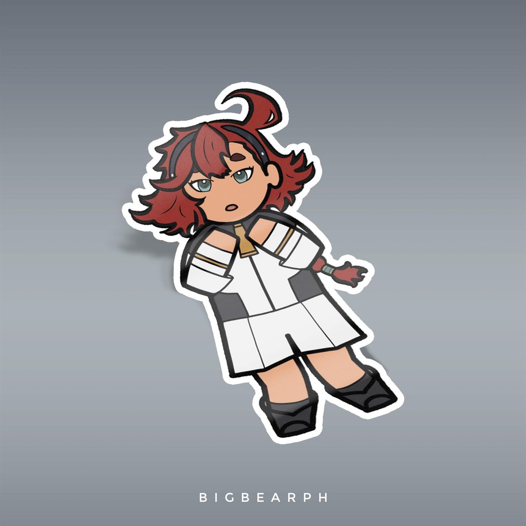 Gundam Witch From Mercury Suletta Mercury Chibi Anime Laminated Sticker ...