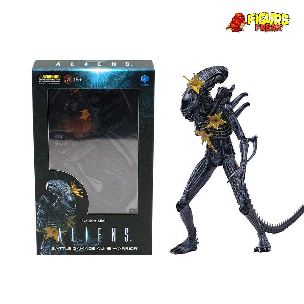 Hiya Toys Aliens Battle Damaged Alien Warrior 4.5" Action Figure (1:18 ...