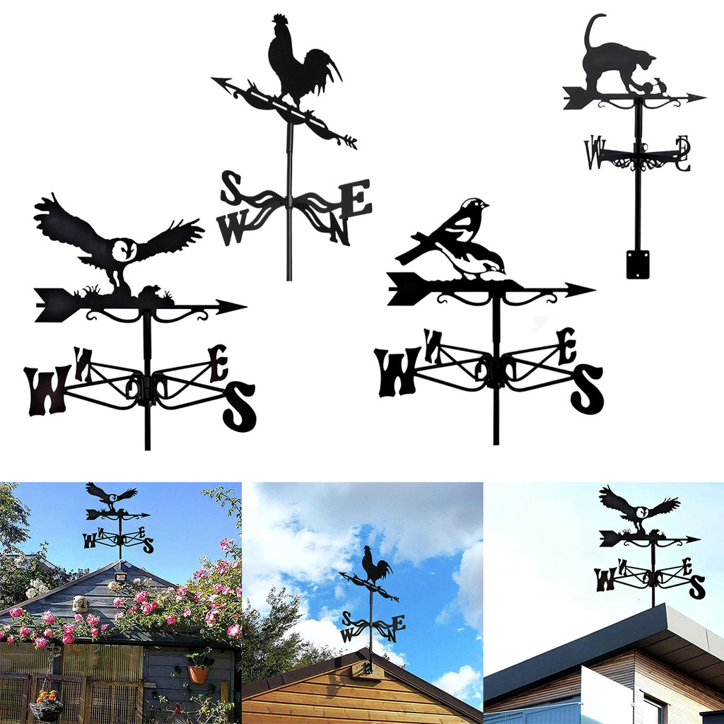 1 Set Roof Mount Weathervane Garden Stake Weather Vane Wind Direction ...
