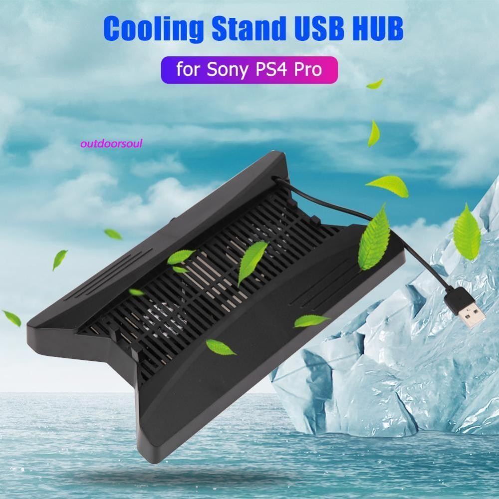 Vertical Stand Cooling Fan Dock w/3 SB HUB for Playstation PS4 Pro ...