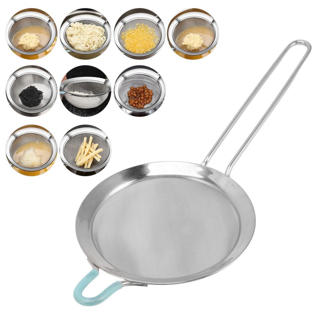 60 Mesh Fine Strainer Stainless Steel Flour Colander With Handle ...