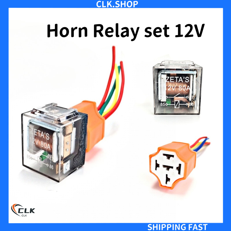 4/5pin Light car Horn Relay set Transparent & Socket 12V Set Motorcycle ...