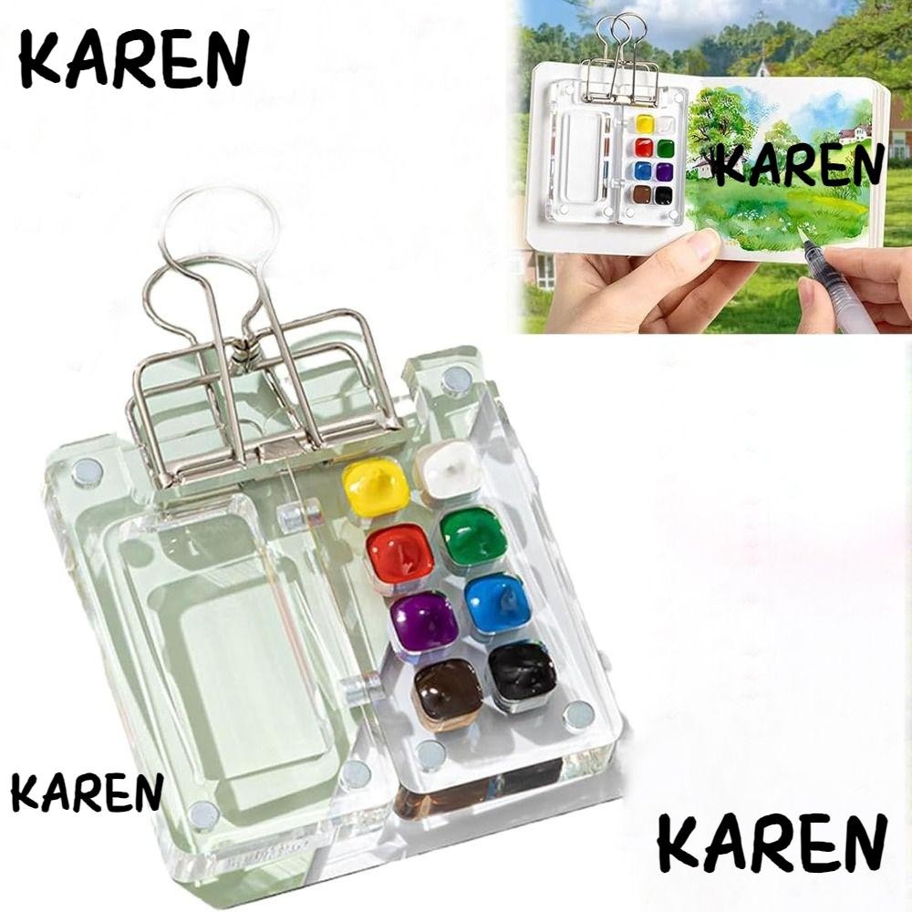 KAREN Pocket Watercolor Travel Set, with Clip Acrylic Travel Paint ...