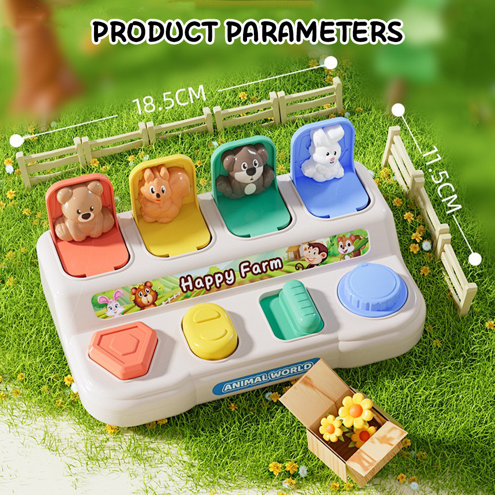 Interactive Pop Up Animals Toy For Toddlers Baby Early Education ...