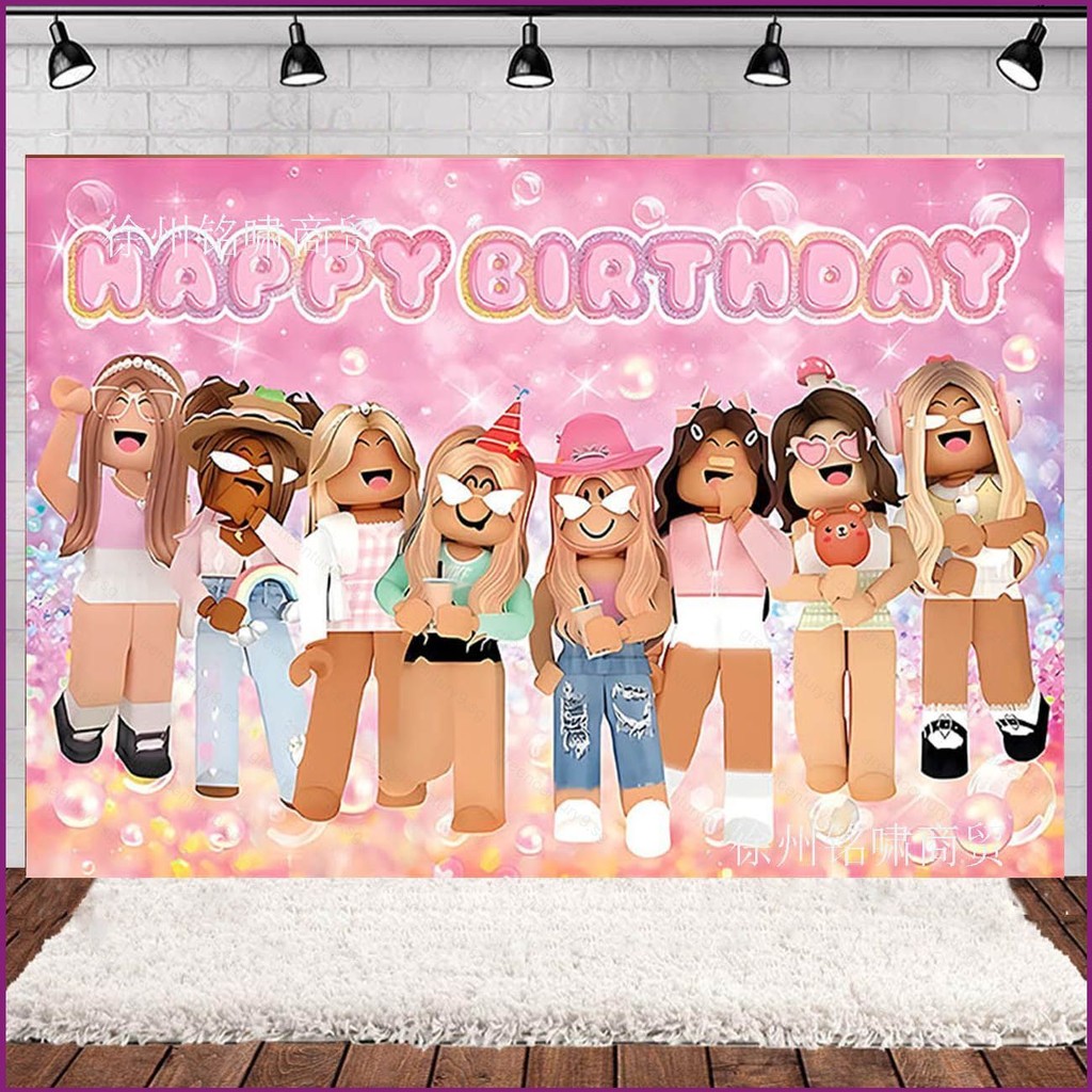 gre9 Pink Roblox Virtual worlds Theme decoration birthday Party ...