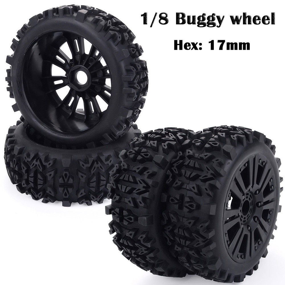 17mm RC Car Tires Hub Wheel Rim & Tires Tyre For 1/8 Off-Road RC Car ...