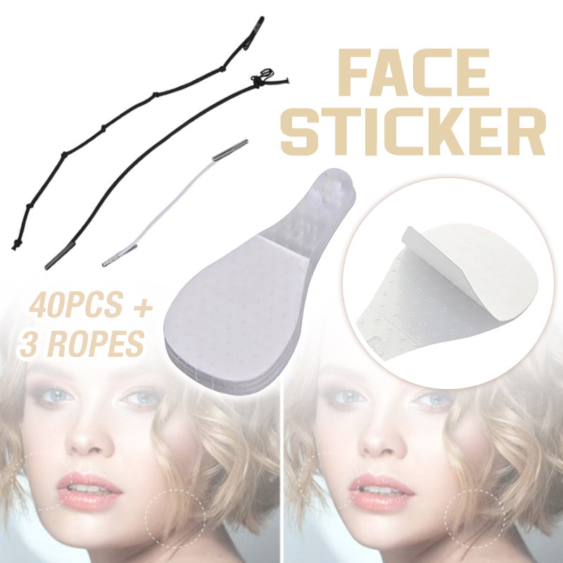 40PCS V-Shape Face Lift Up Tapes Invisible Thin Sticker Neck Eye Double ...