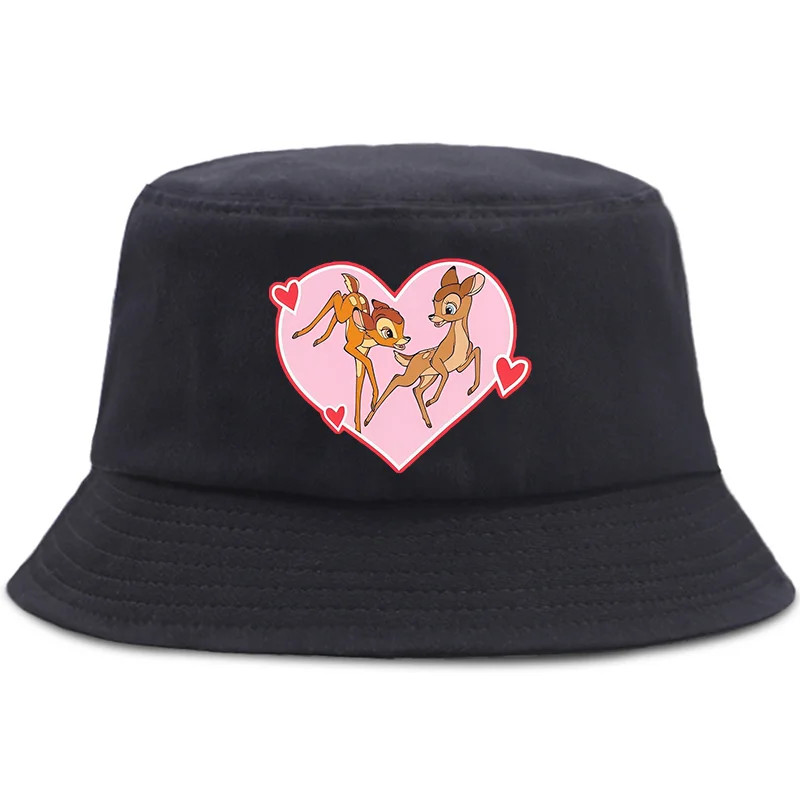Anime Bambi Printed Fisherman Hat Cute Cartoon Basin Hats Autumn Summer ...