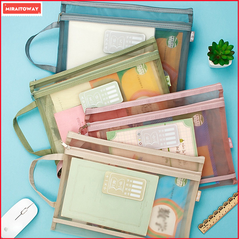 【⚡MT】Large Capacity Subject File Bag Transparent Gauze Zipper Bag ...