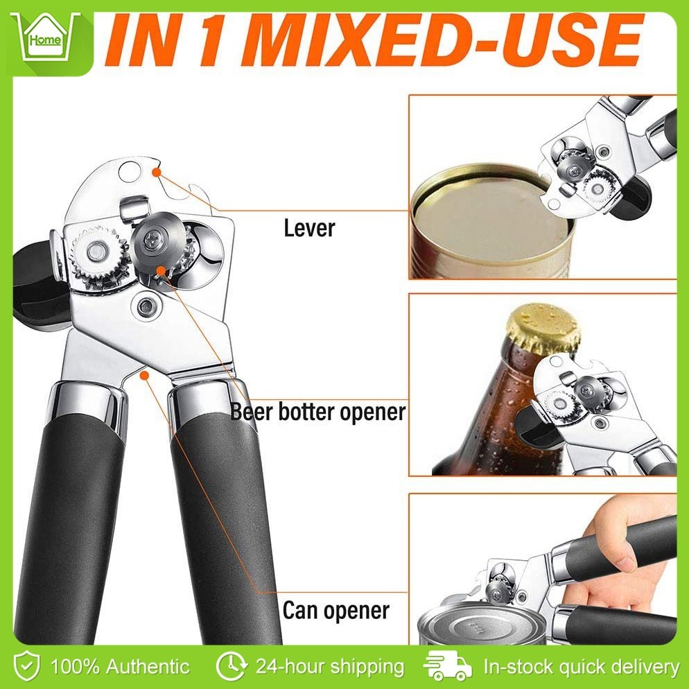 Multifunctional Can Opener Stainless Steel Beer Grip Opener Side Cut ...