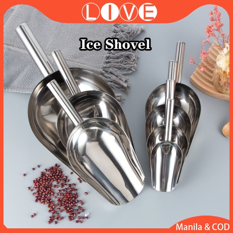 Stainless Steel Ice Shovel Food Buffet Candy Scoop Shovel Flour Shovel ...
