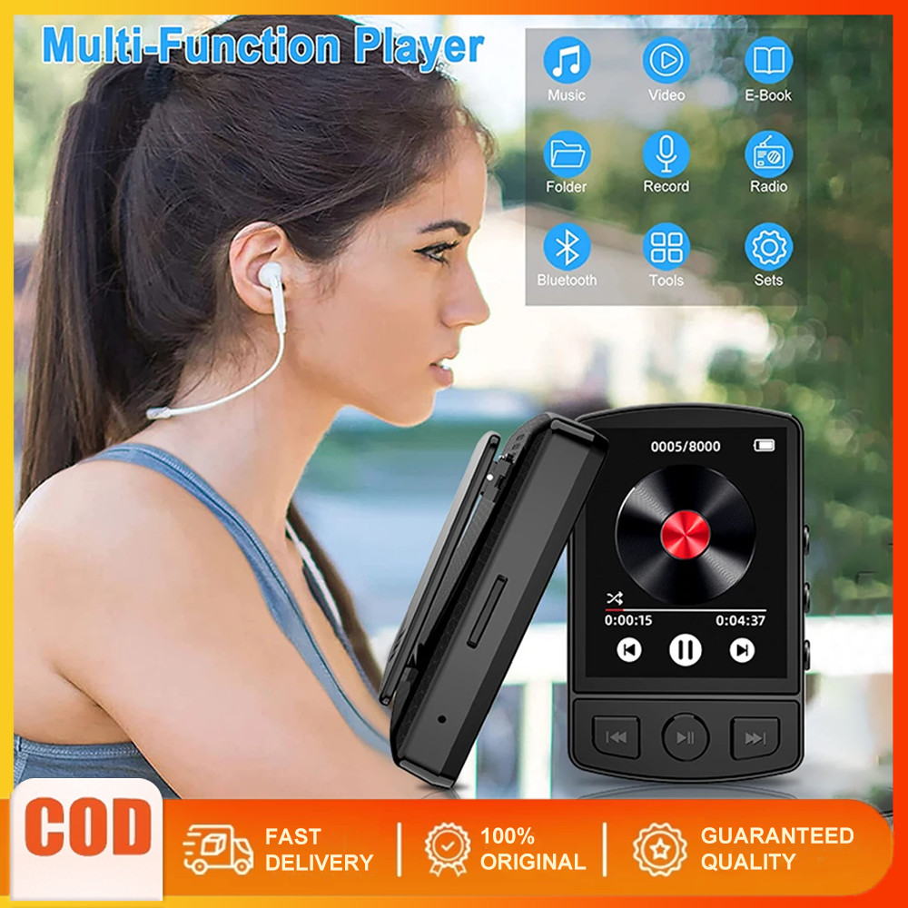 MP3 Player Portable Sport Clip Walkman HiFi Sound Bluetooth-Compatible ...