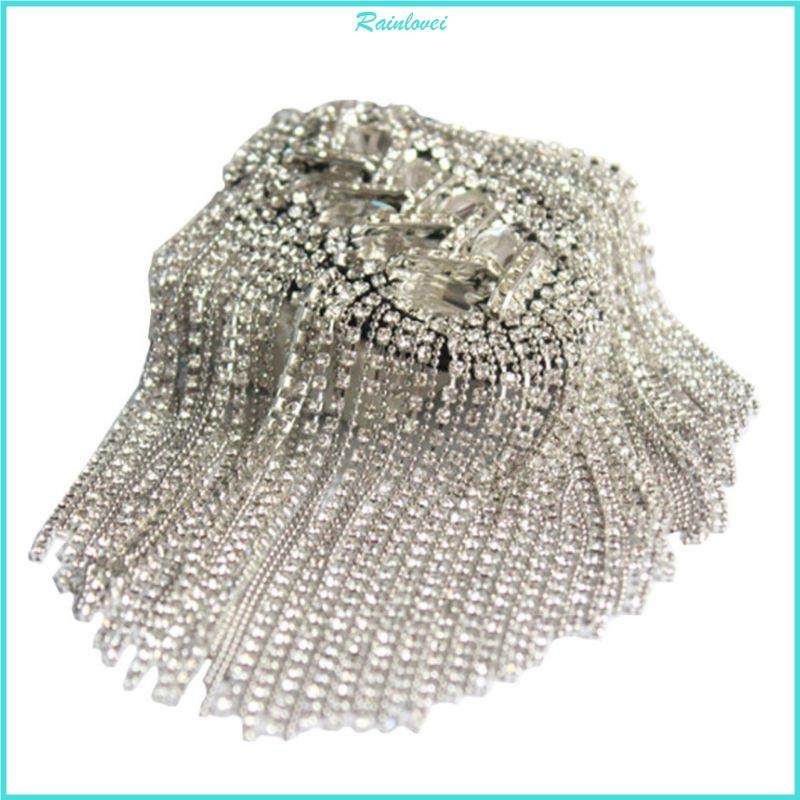 Rainlovei Women Men Silver Punk Fringe Shoulder Board Badge Vintage ...