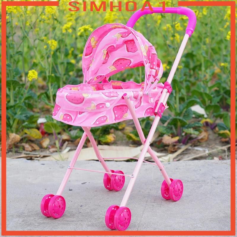 [Simhoa1] Doll Miniature Push Cart Toy Birthday Gift Doll Carriage Mini ...