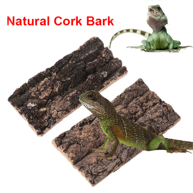 Natural Cork Bark Hiding Hut Reptile Climbing Mat Habitat for Lizard ...