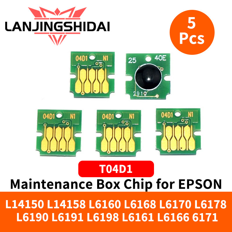 5Pcs T04D1 Maintenance Box Chip for EPSON L14150 L14158 L6160 L6168 ...
