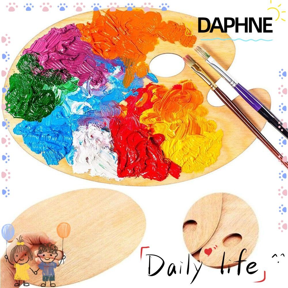 DAPHNE Paint Palettes, Drawing Supplies Gouache Paint Tray, Wooden Oval ...