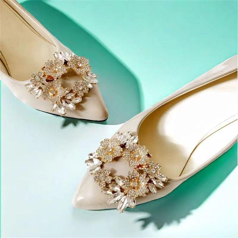 ROSE Shoe Clips, Crystal Removable Charm Buckle, Fashion Rhinestones ...